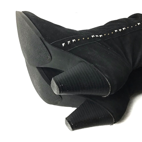 Starbright | Shoes | Vintage Starbright Black Suede Knee High Western ...